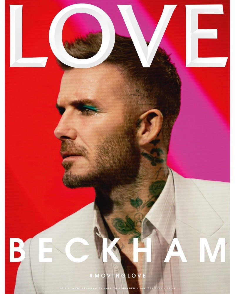 David Beckham Sports Eye Makeup on the Cover of LOVE Magazine’s Latest ...